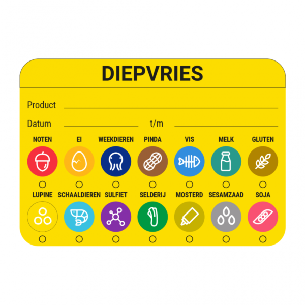 Food Labels Diepvries - Biologische wateroplosbare HACCP stickers - Fayon